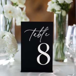 Black Acrylic Table Numbers - Wedding Table Signs - Minimalist Wedding ...