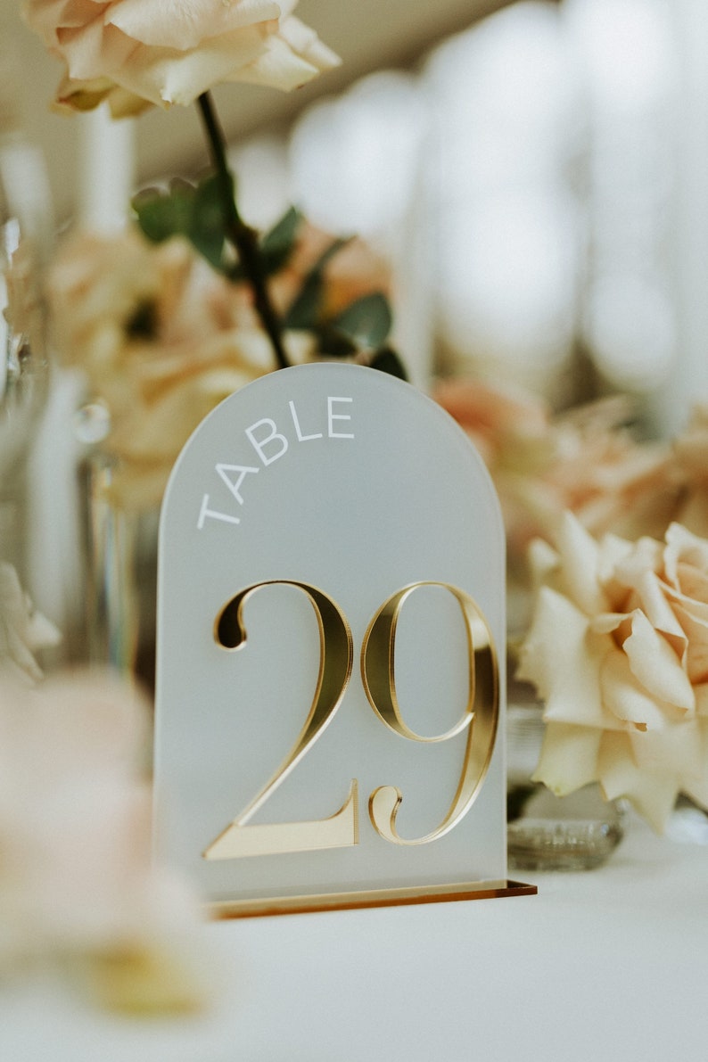 Table Numbers With Stands Wedding Table Numbers Arched - Etsy