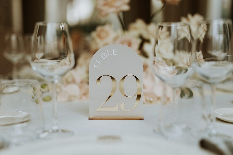 Table Numbers With Stands Wedding Table Numbers Arched - Etsy