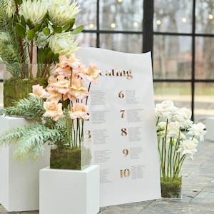 Wedding Seating Chart - Beige Seating Chart - Wave Shape Wedding Decor ...