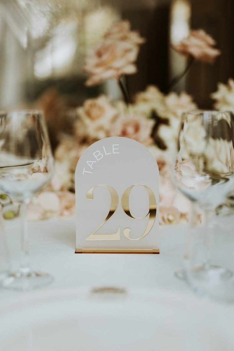 Table Numbers With Stands Wedding Table Numbers Arched - Etsy