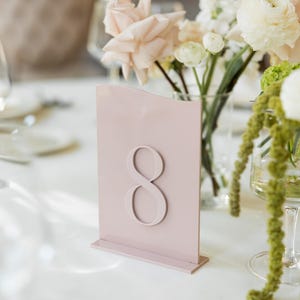 Wave Acrylic Dusty Pink Table Numbers - Wedding Table Sign - Matte Pink ...