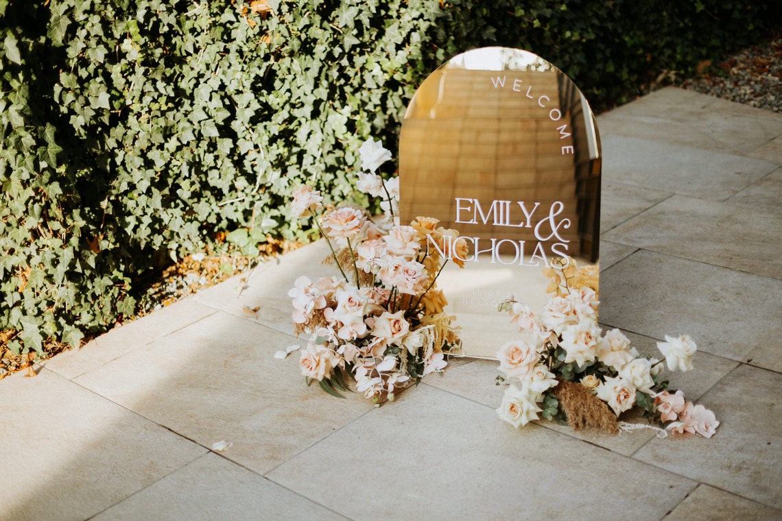 Gold Welcome Wedding Sign Mirror Wedding Signs Welcome - Etsy