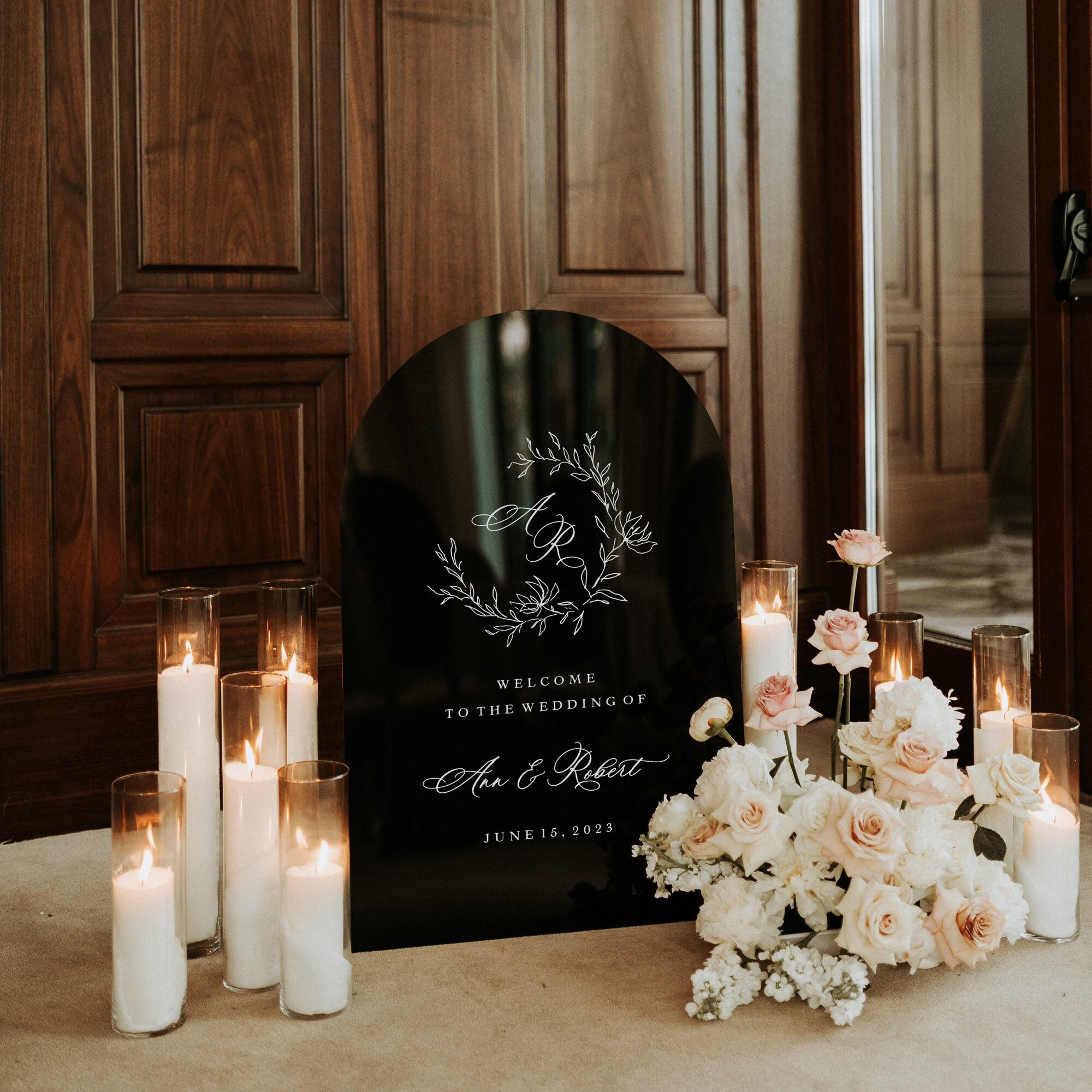 Black Acrylic Welcome Sign Arch Wedding Sign Wedding Welcome Sign ...