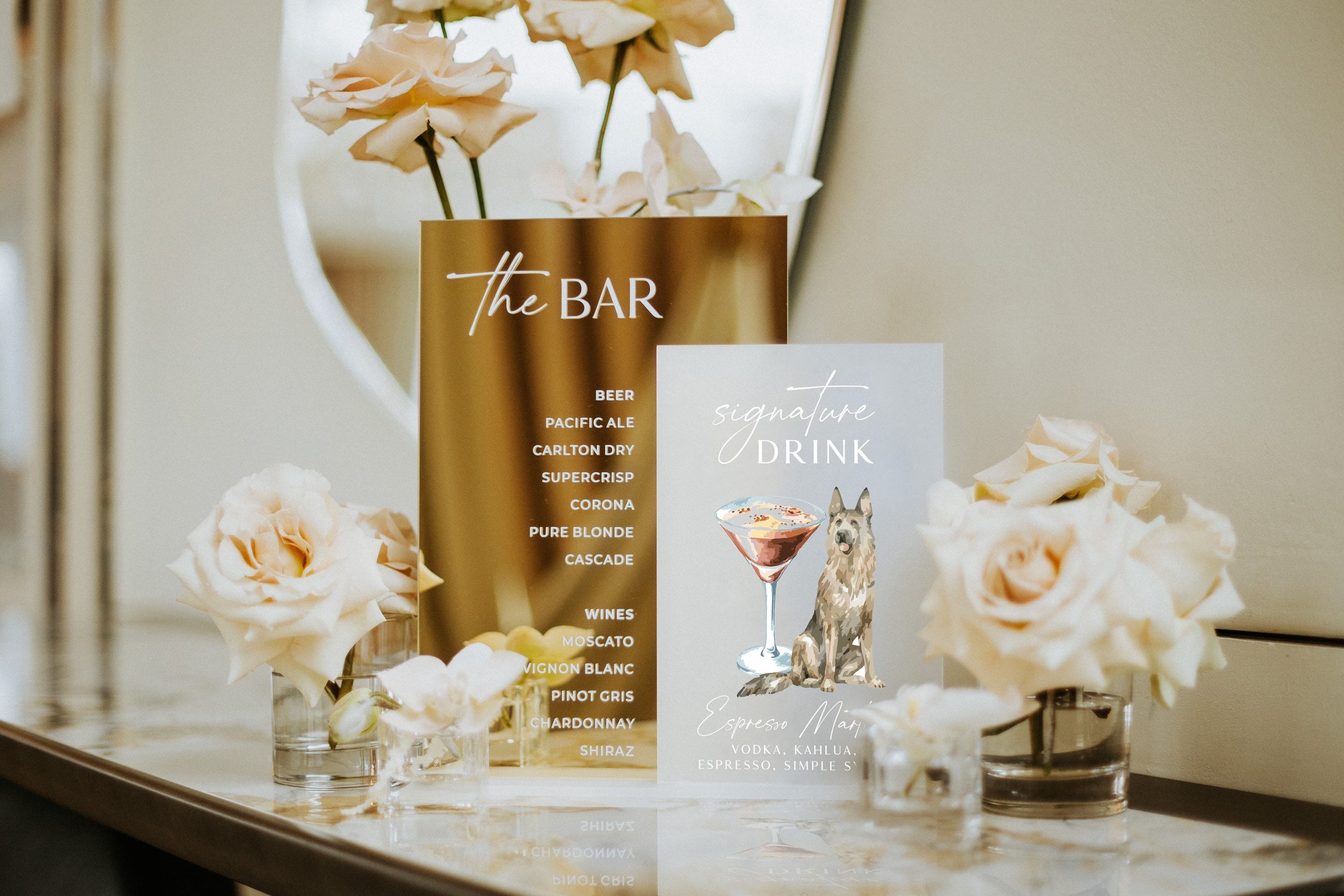 Dog Signature Drink Wedding Bar Sign Signature Drinks Sign Wedding ...