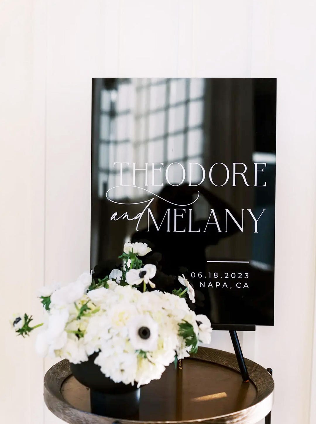 Black Acrylic Wedding Welcome Sign - Wedding Signage - Black Wedding ...