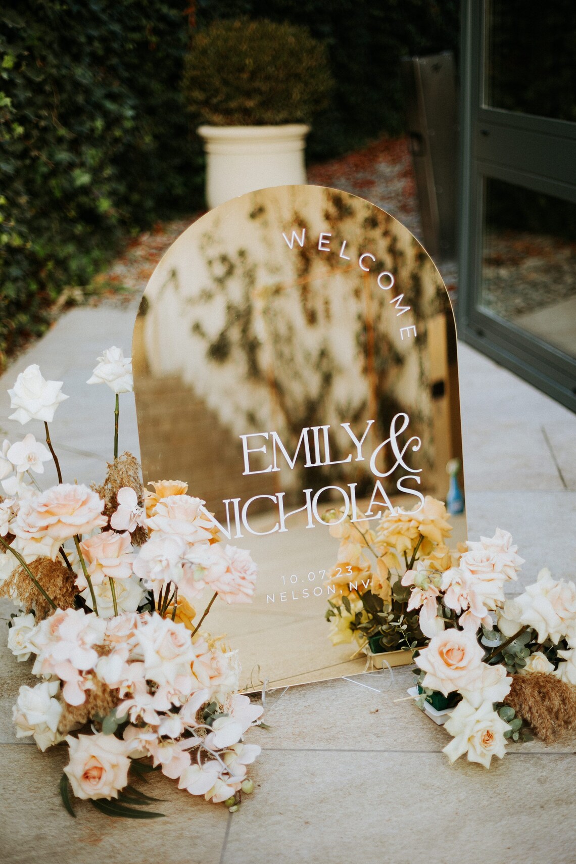 Gold Welcome Wedding Sign Mirror Wedding Signs Welcome - Etsy
