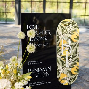 Lemon Wedding Welcome Sign - Layered Acrylic Sign With Standoffs ...