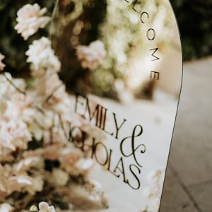 Arch Silver Mirror Wedding Welcome Sign - Wedding Entrance Sign ...