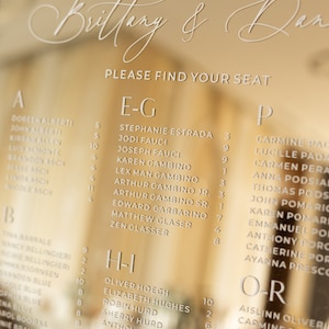 Wedding Seating Chart Alphabetical Order - Find Your Seat - Wedding ...