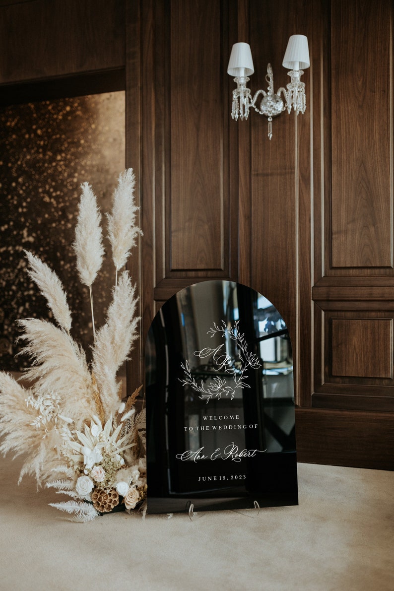 Black Acrylic Welcome Sign Arch Wedding Sign Wedding - Etsy