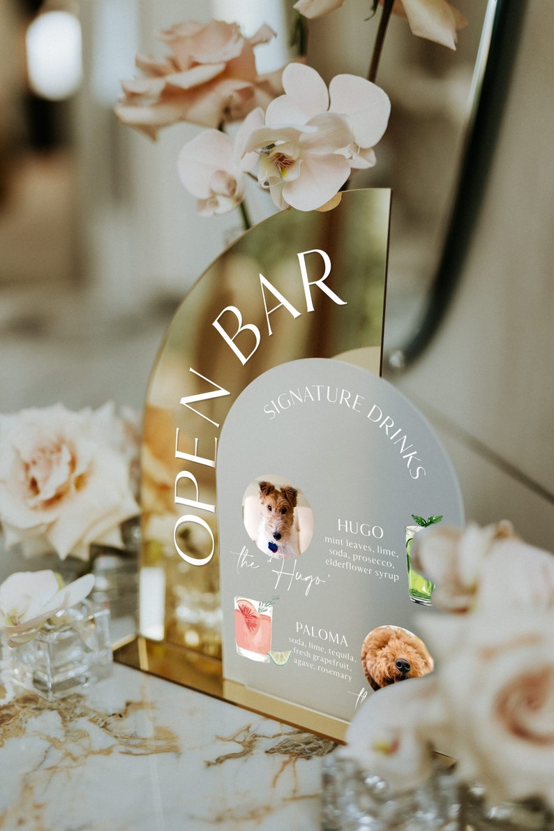 Wedding Bar Sign Bar Sign Dog Signature Drinks Dog Pet - Etsy
