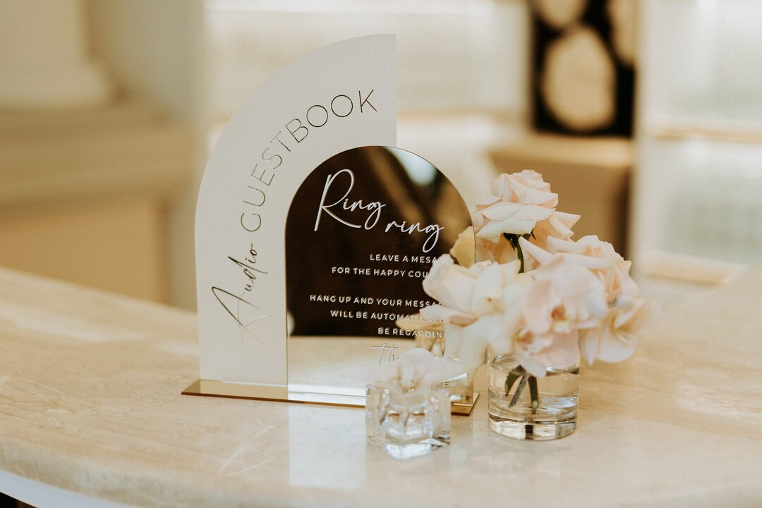 Audio Guestbook Sign - Wedding Signage - Telephone Guestbook Sign ...