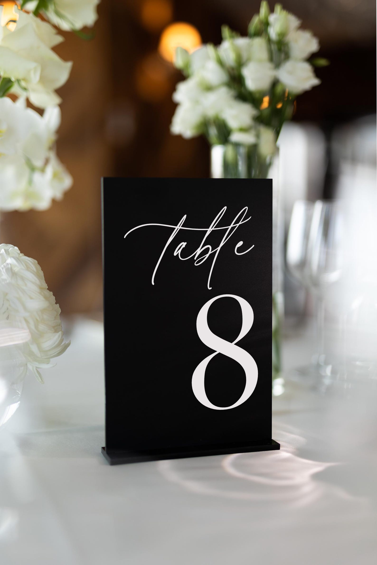 Black Acrylic Table Numbers - Wedding Table Signs - Minimalist Wedding ...
