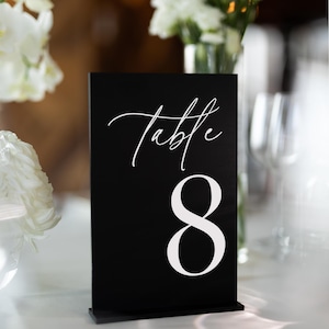 Black Acrylic Table Numbers - Wedding Table Signs - Minimalist Wedding ...