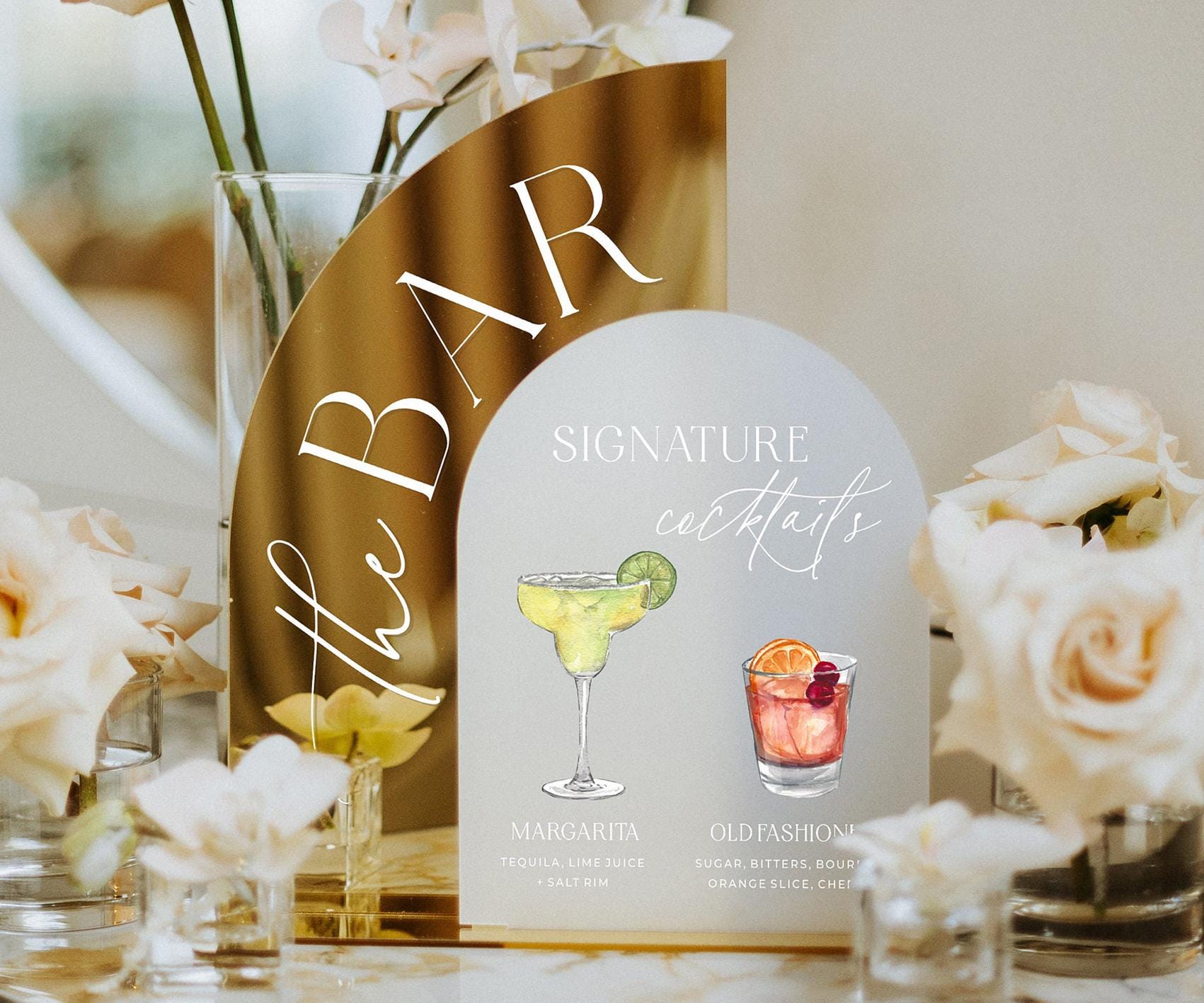 Signature Drinks Bar Sign, Wedding Specialty Drink Sign, His and Her ...