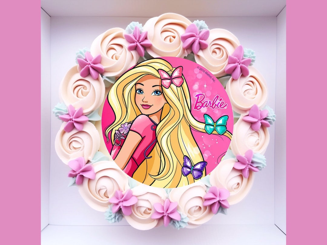 Barbie Birthday Edible Icing Cake Topper Pre-cut - Etsy