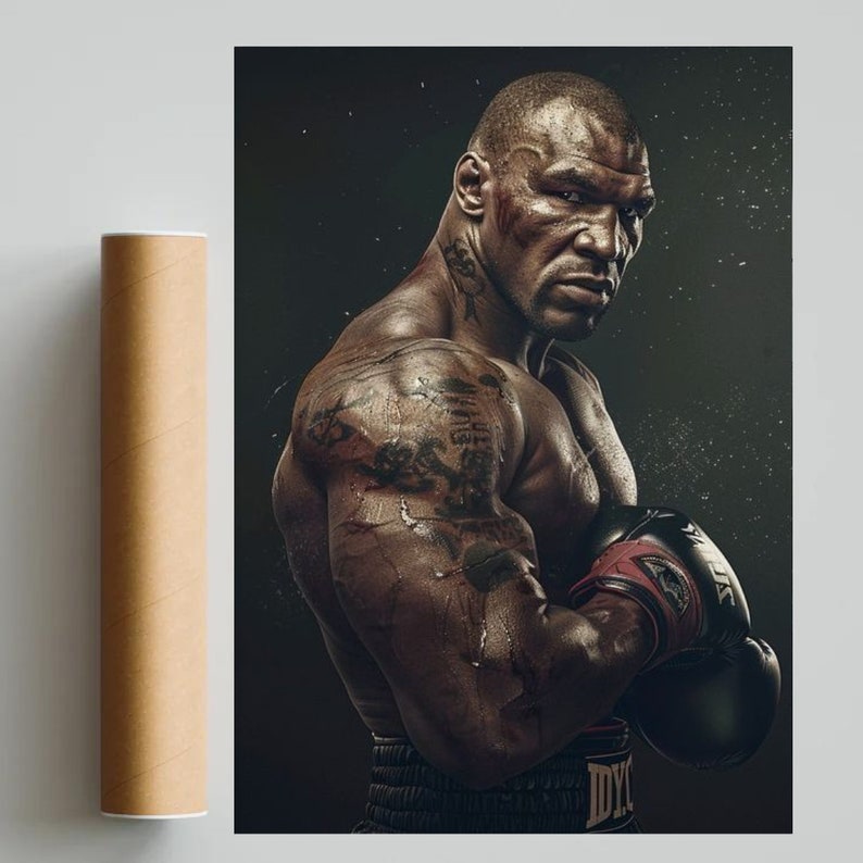 Mike Tyson Iconic Poster, Boxing Poster, Sports Poster, Boxing Wall Art ...