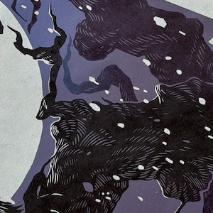 Dumbfounded Hand-printed Linocut Art 29x45,5 Cm - Etsy