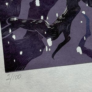 Dumbfounded Hand-printed Linocut Art 29x45,5 Cm - Etsy