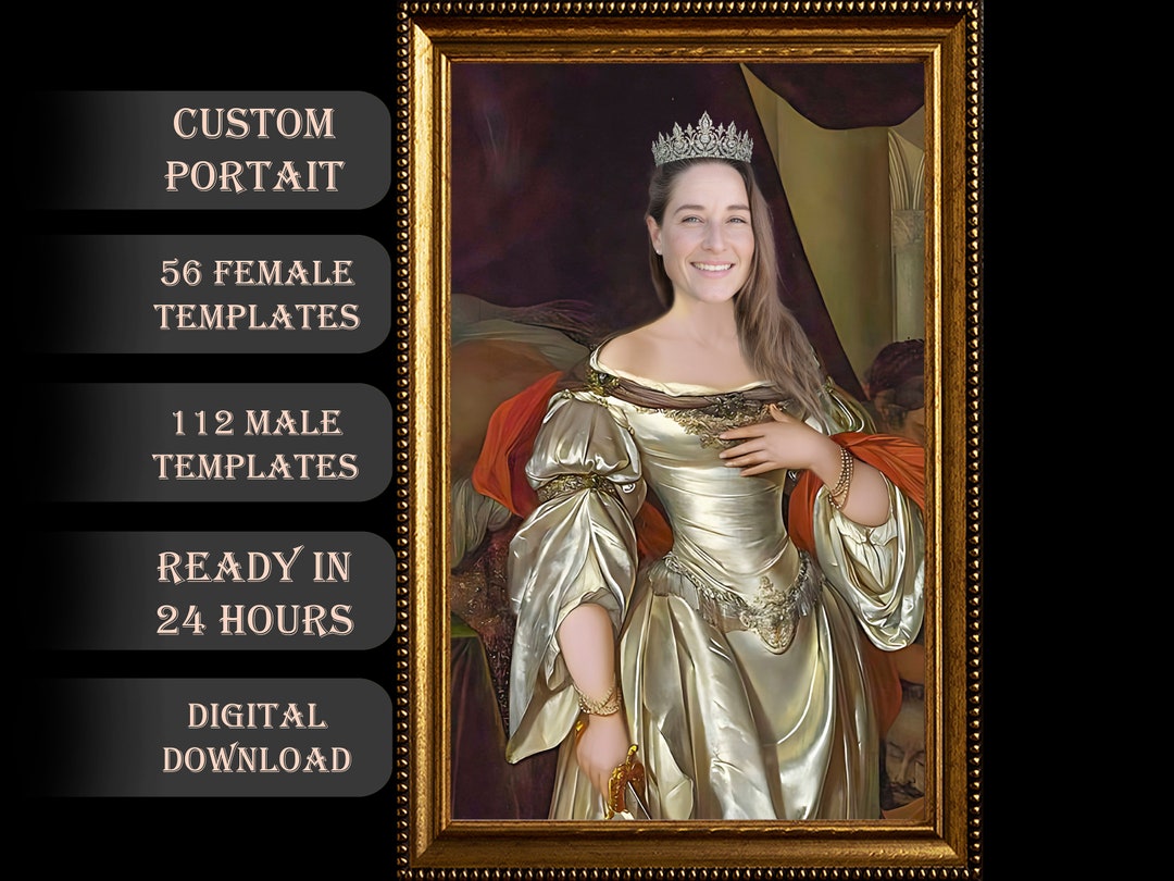 Custom Royal Portrait From Photo Turn Me Royal Renaissance - Etsy Canada