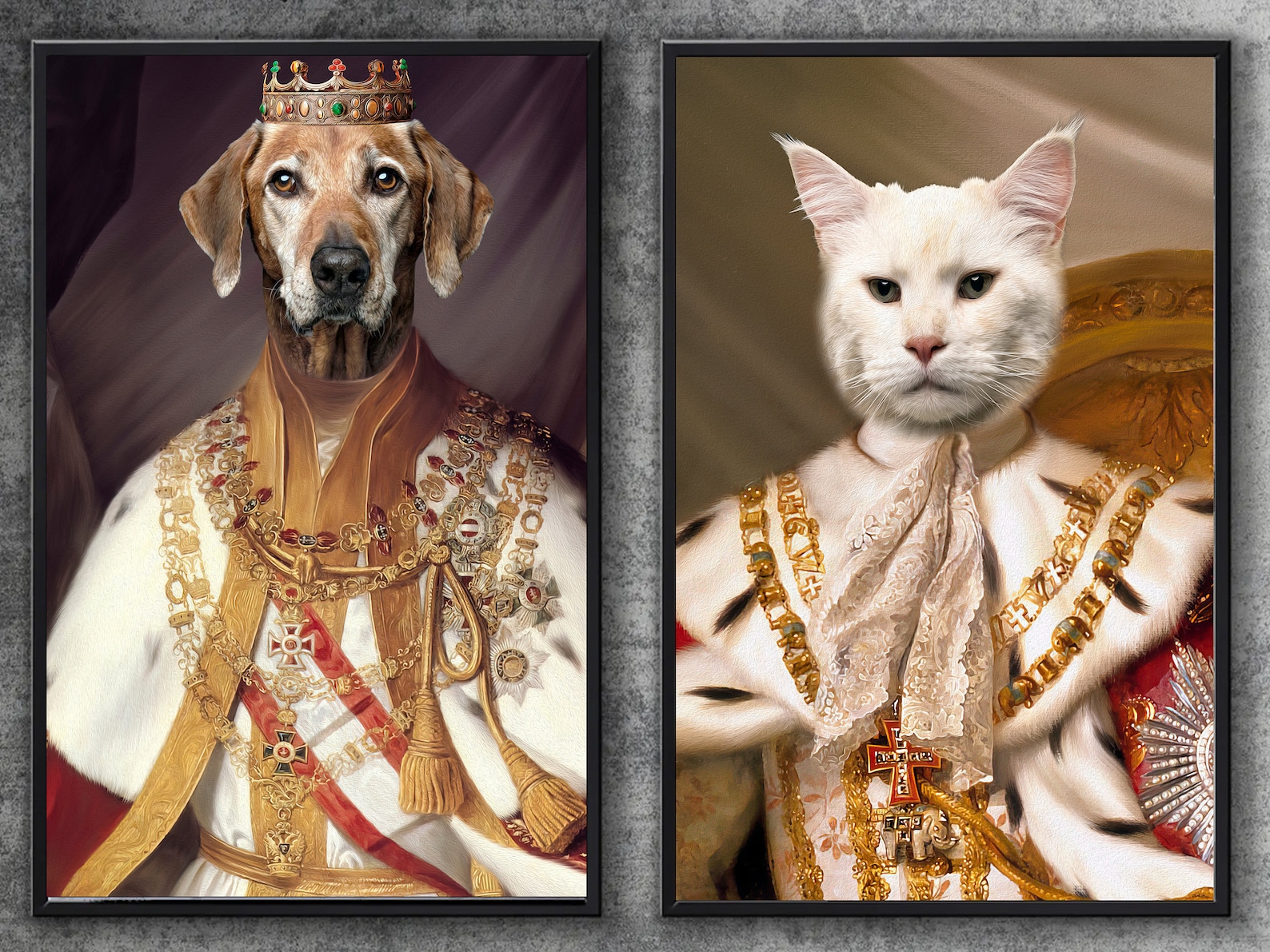 Custom Royal Pet Portrait From Photo Royal Pet Portrait - Etsy