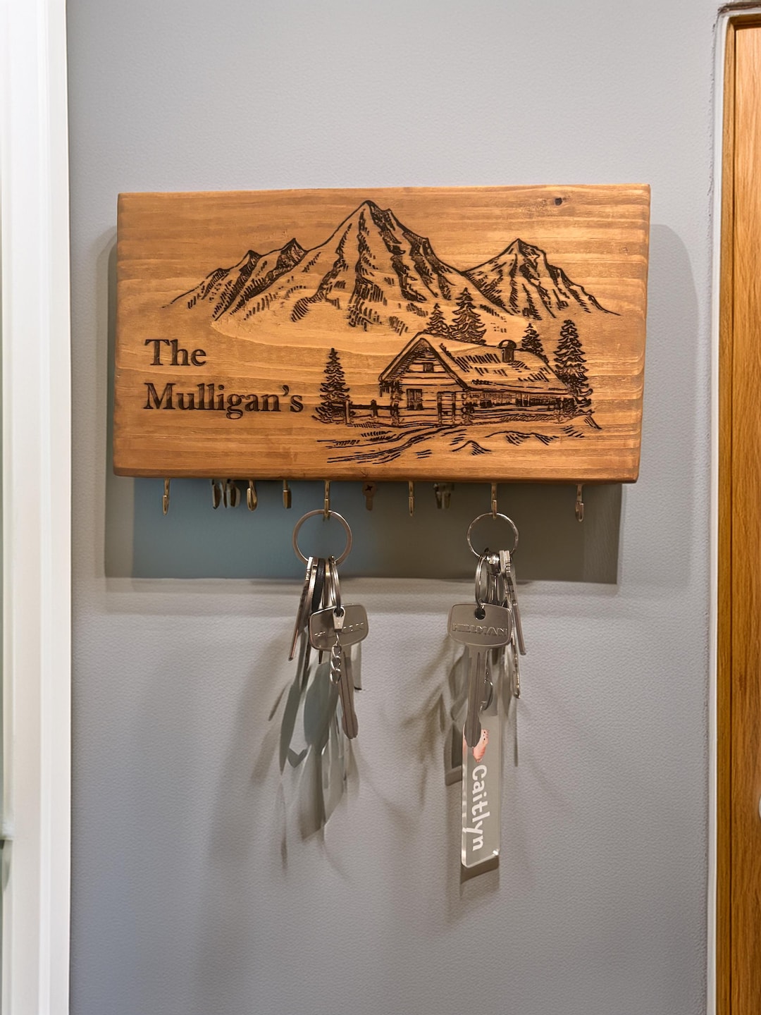 Personalized Engraved Wood Key Holder Plaque - Etsy