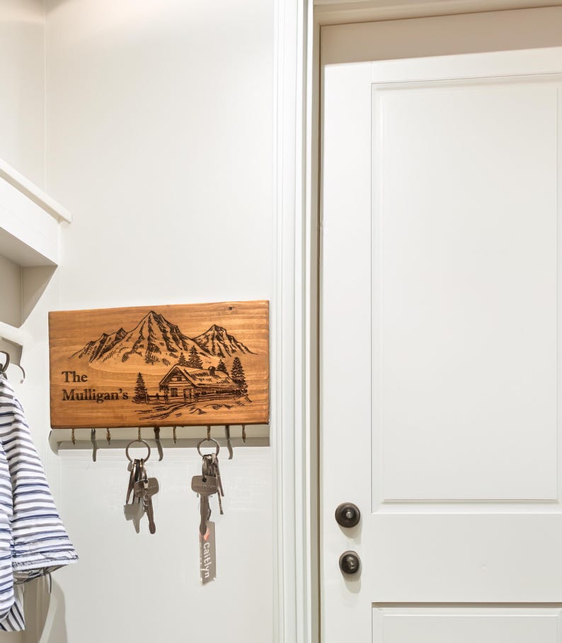 Personalized Engraved Wood Key Holder Plaque - Etsy