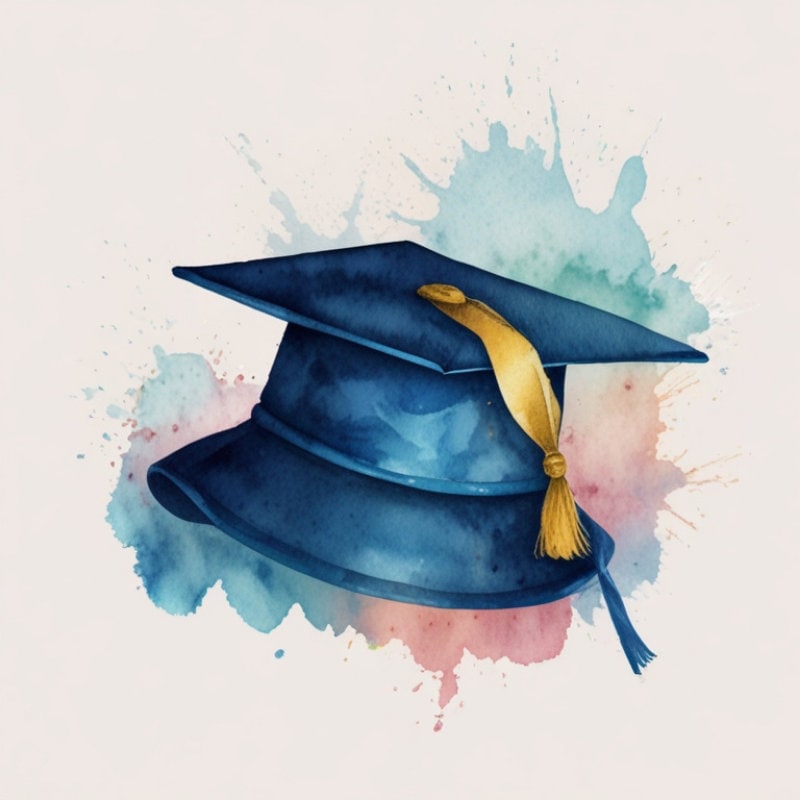 Watercolor Special Graduation Hat Graduation Gift University Graduation ...
