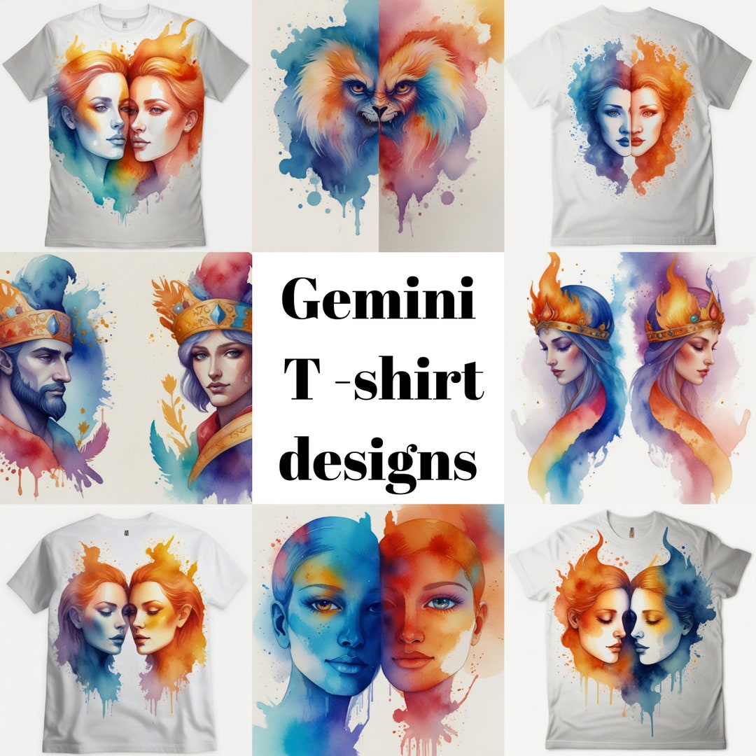 Watercolor Zodiac Gemini Clipart Pack Zodiac Clipart, Watercolor Gemini ...