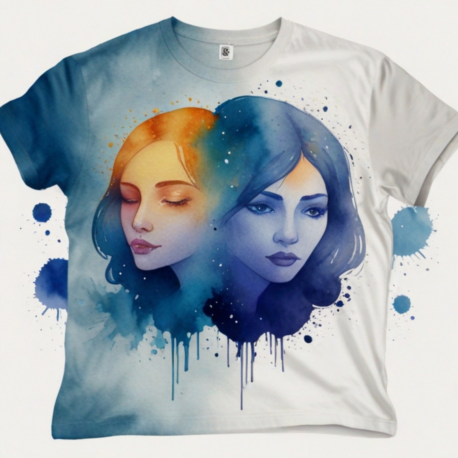 Zodiac Png Gemini T-shirt:sublimity Png Colorful Watercolor T-shirt ...