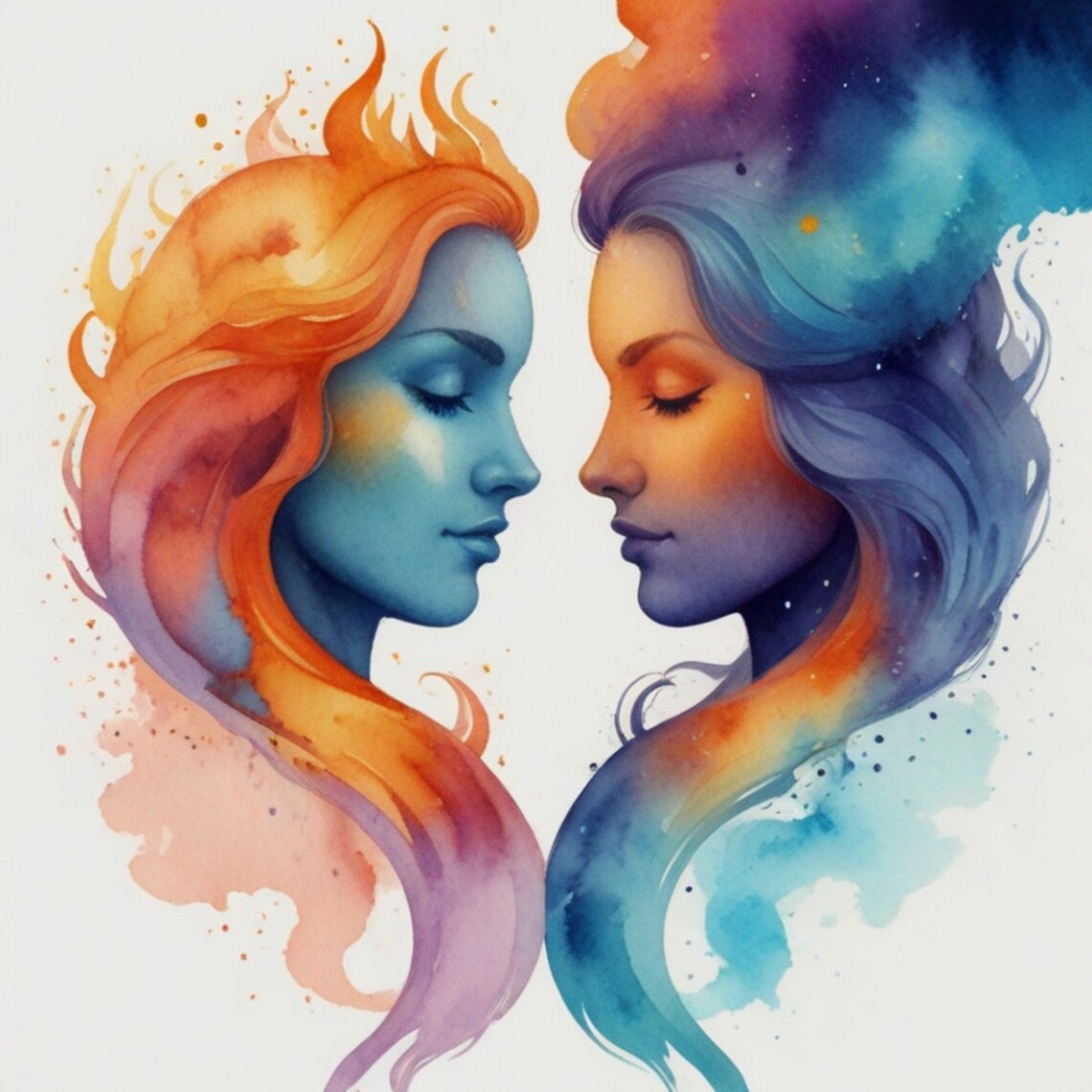 Zodiac Png Gemini T-shirt:sublimity Png Colorful Watercolor T-shirt ...