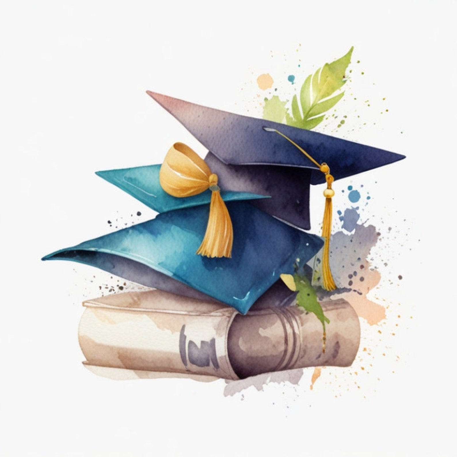 Watercolor Special Graduation Hat Graduation Gift University Graduation ...