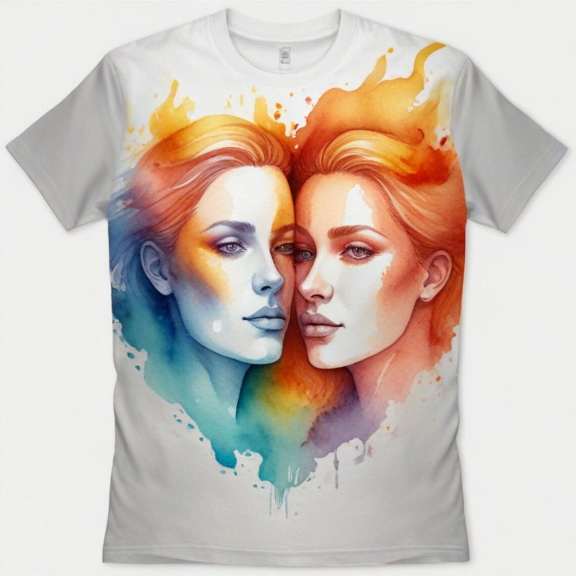 Zodiac Png Gemini T-shirt:sublimity Png Colorful Watercolor T-shirt ...