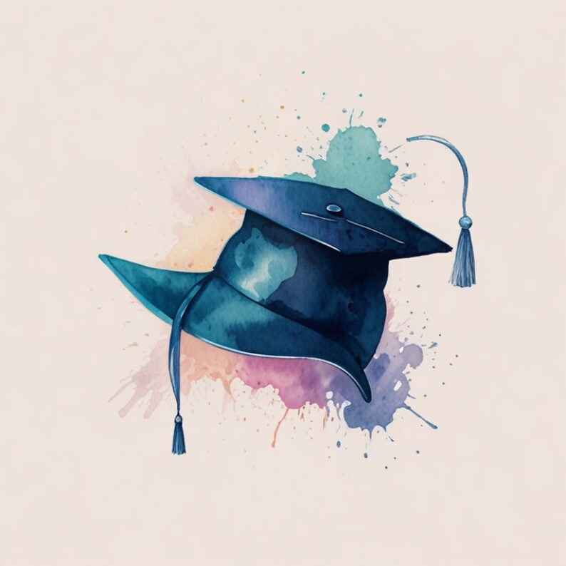 Watercolor Special Graduation Hat Graduation Gift University Graduation ...
