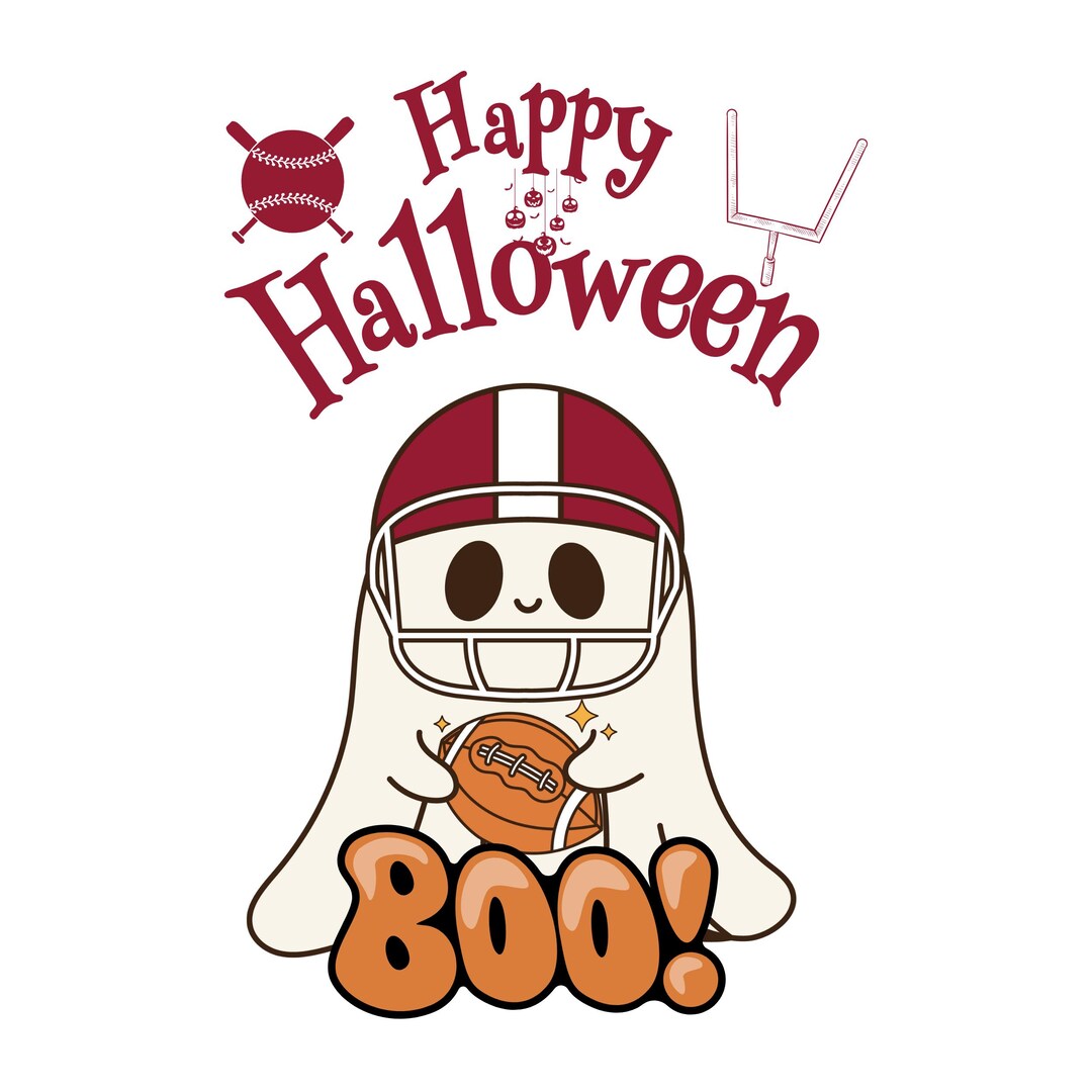 American Football Ghost Happy Halloween Boo Boo Ghost Digital Download ...