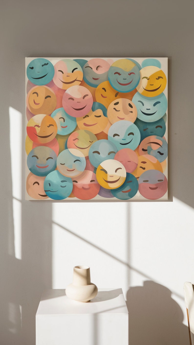 RETRO SMILEY FACES, Retro Happy Face Seamless Pattern, Smile Face Retro ...