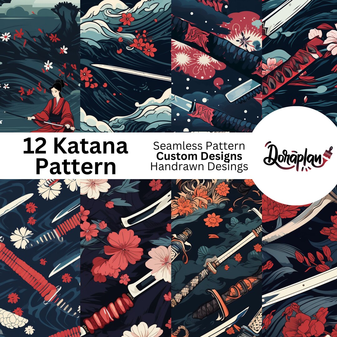 Katana Pattern Seamless Patterns Digital Download Scrapbooking ...