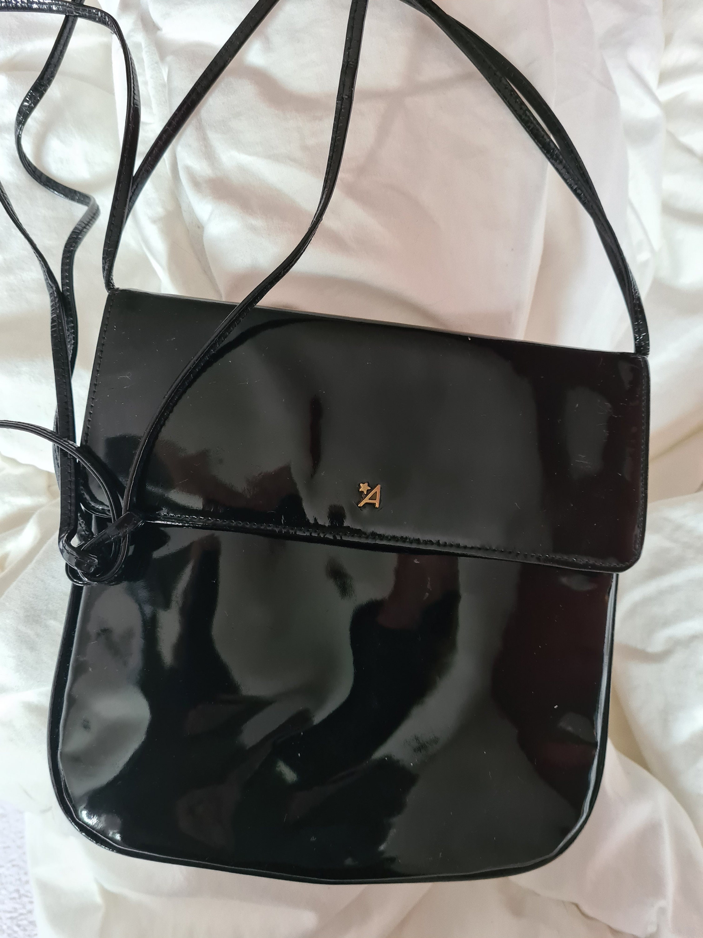 Assima 80s Patent Leather Shoulder Bag - Etsy UK