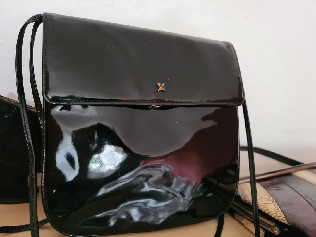 Assima 80s Patent Leather Shoulder Bag - Etsy UK