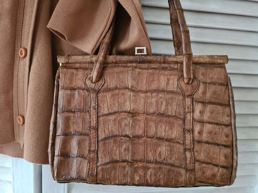 Original 40s Bag 40s Natural Leather Handbag - Etsy UK