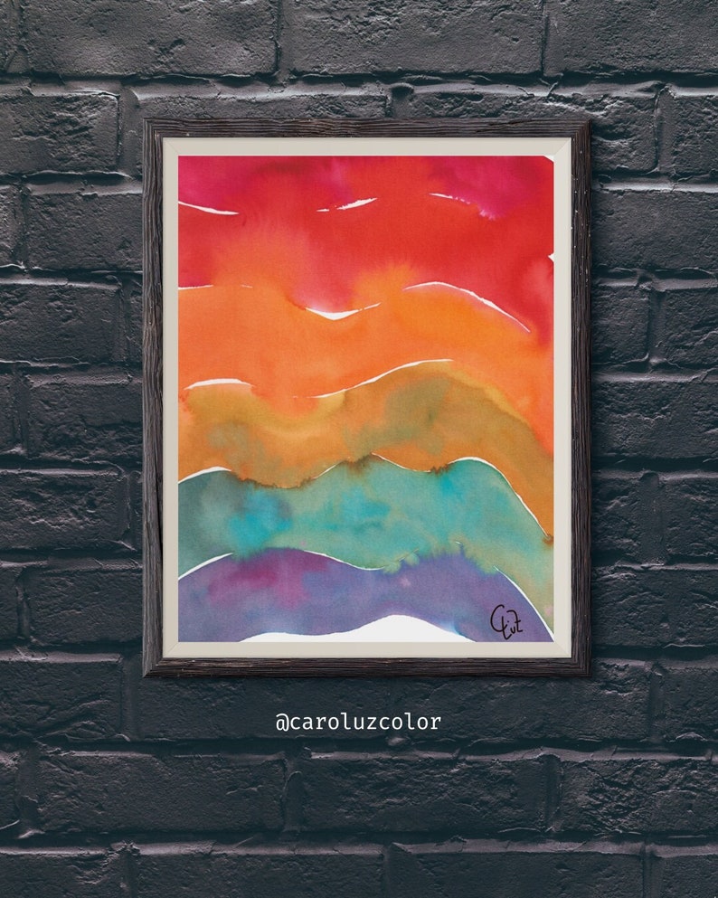 Printable Rainbow Splash, Watercolor Painting, Digital Print, Rainbow ...