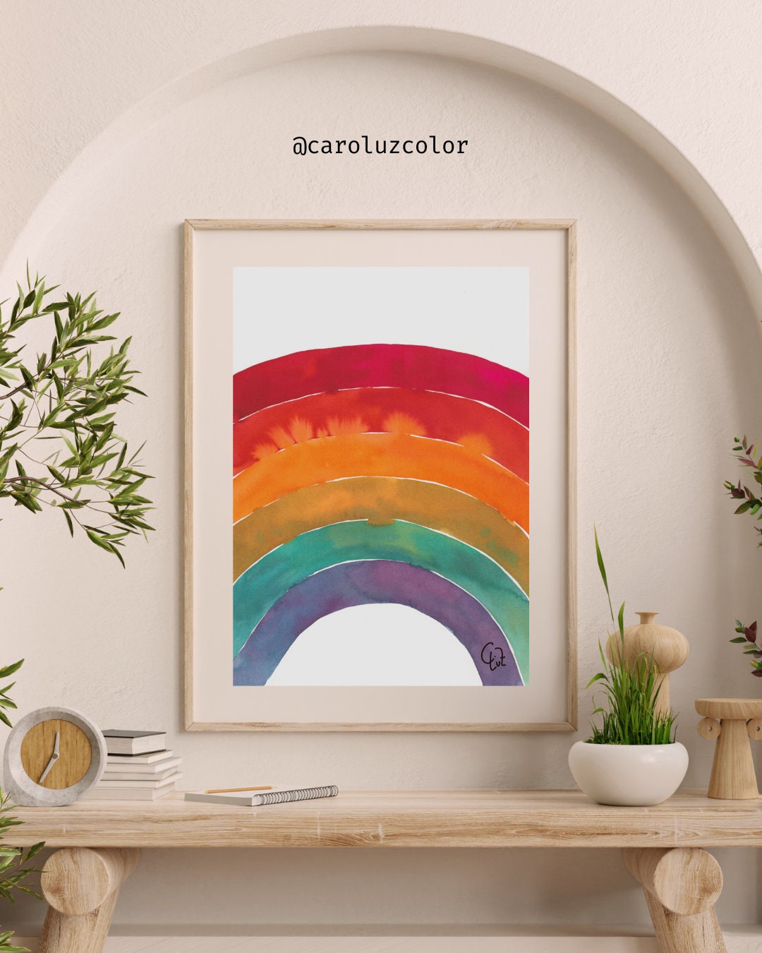 Printable Rainbow Painting, Watercolor Painting, Digital Print, Rainbow ...