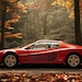 Autumnal Ferrari Testarossa Art Print 203x114 Cm Classic Italian Sports ...