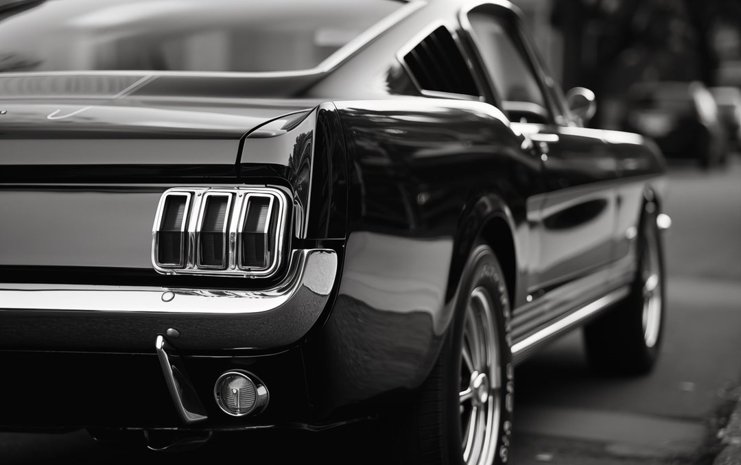 Vintage Mustang Photography: Monochrome Muscle Car Art (digital ...