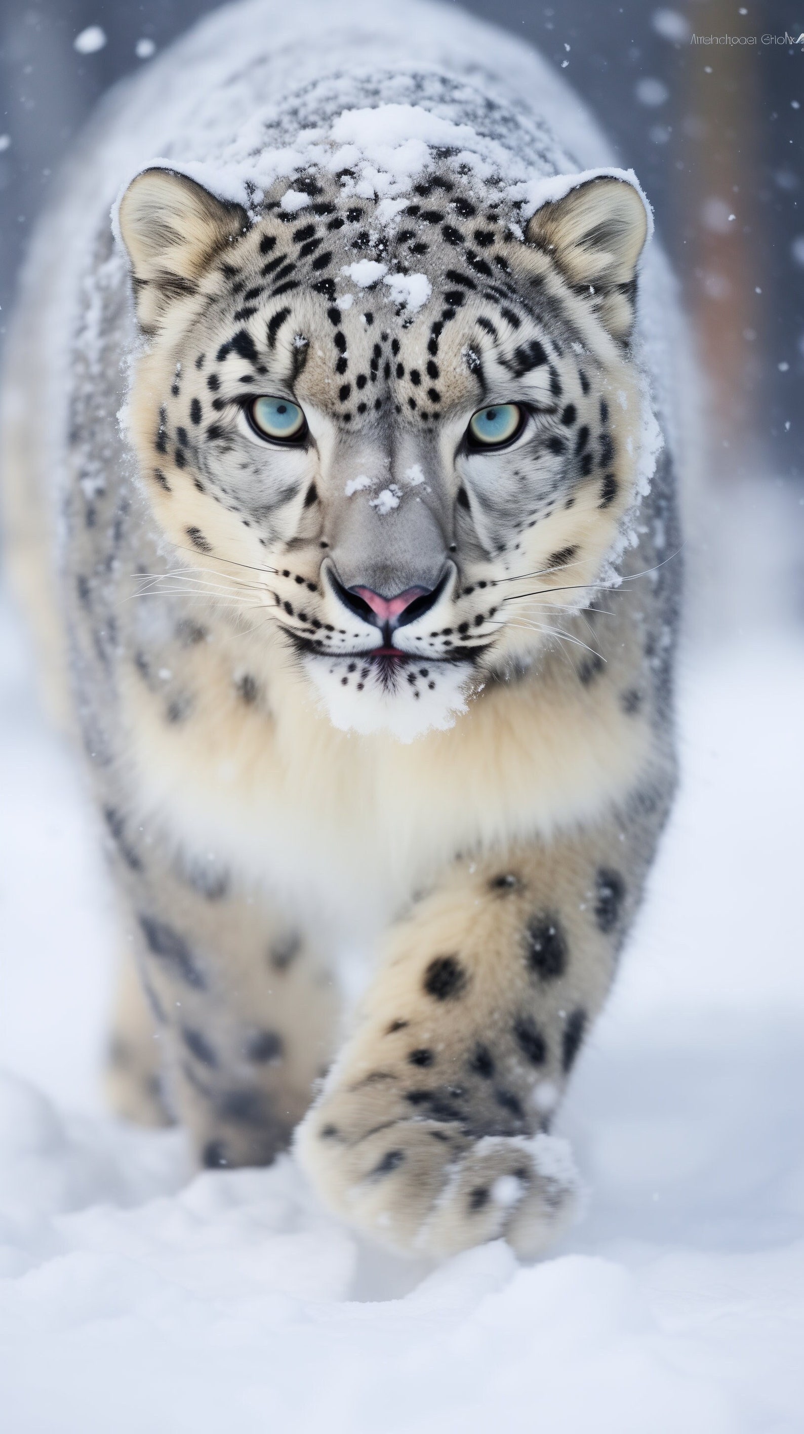 4K Ultra Detailed Wildlife Photograph of A Snow Leopard Iphone/android ...