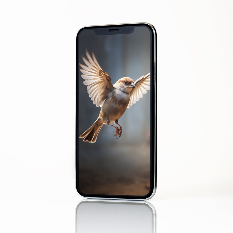 4K Ultra Detailed Wildlife Photograph of Sparrow in Flight Iphone ...