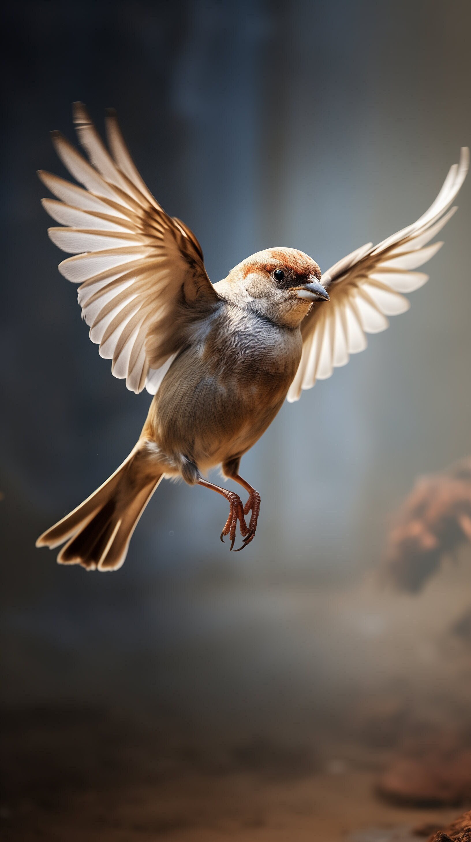 4K Ultra Detailed Wildlife Photograph of Sparrow in Flight Iphone ...
