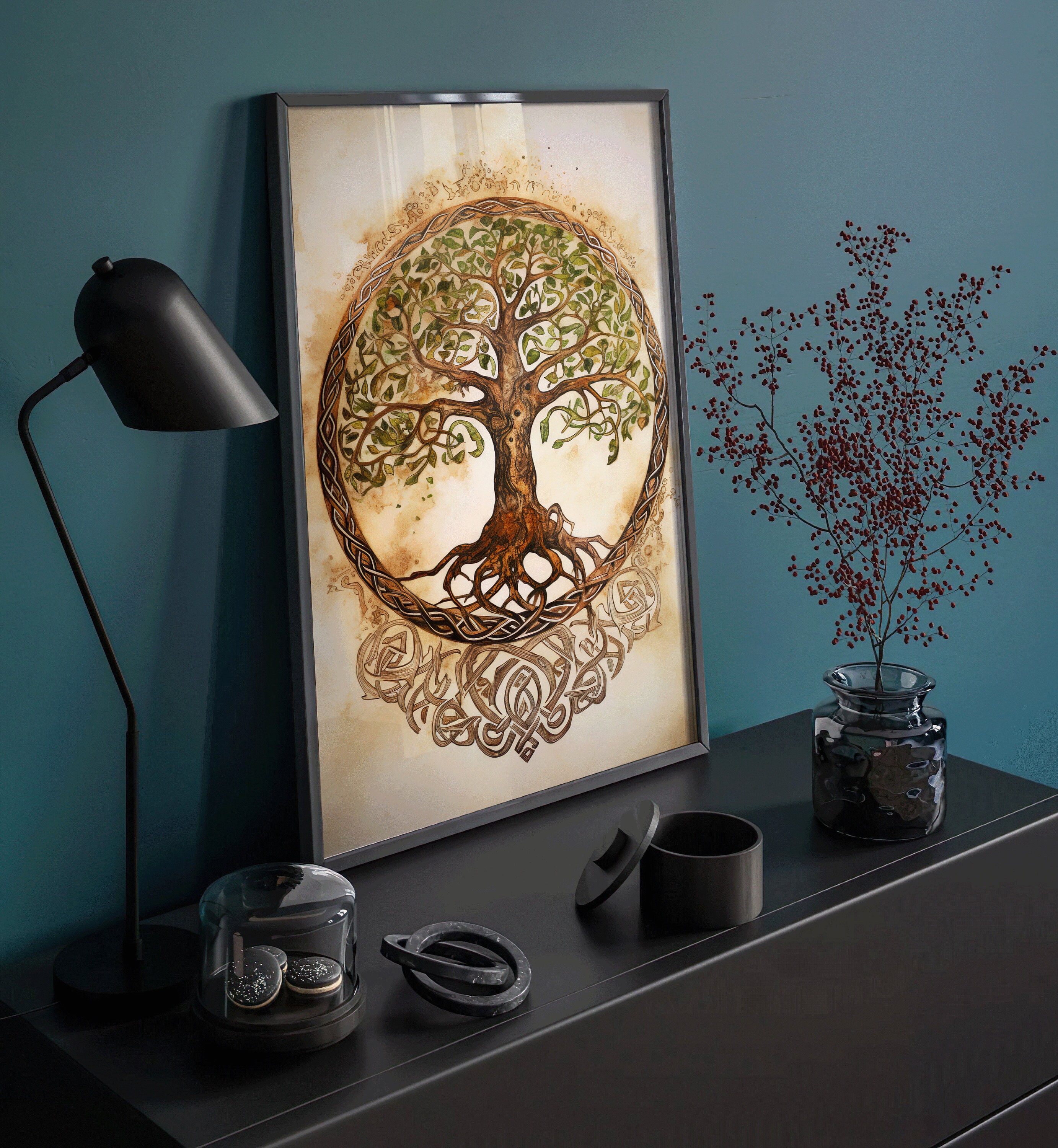 Spiritueller Baum Bild Wohnzimmer Baum Poster Schlafzimmer Lebensbaum Wanddeko Flur Baum Bild ...