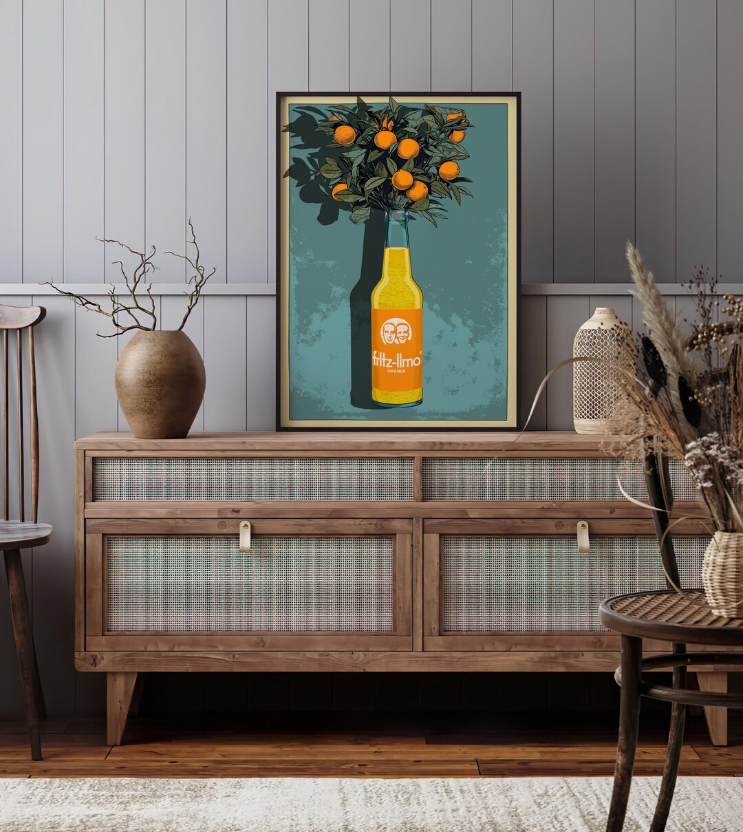 Retro Orange Lemonade Poster Fritz Limo Wall Art Vintage Kitchen ...